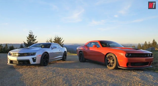 Dodge Challenger Srt Hellcat Vs Chevrolet Camaro Zl1